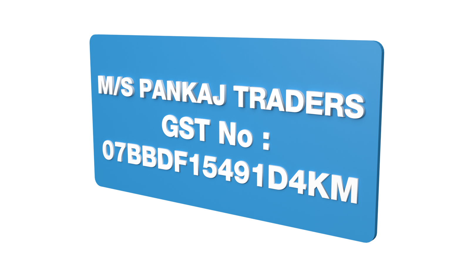 GST No Plate | Custom Acrylic GST No Name Plate