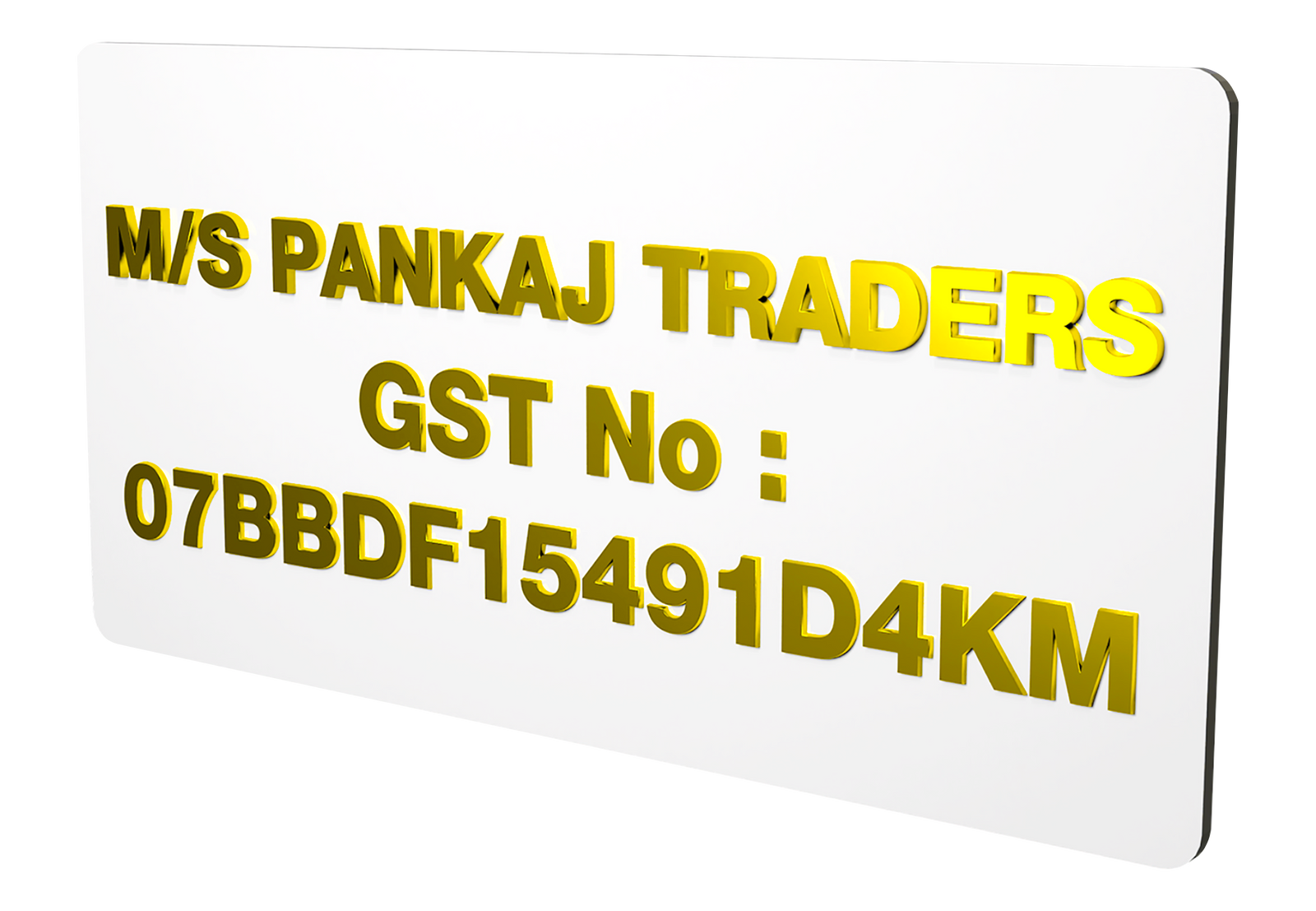 GST plate| GST No Plate |GST Name Plate | Custom Acrylic Golden GST NO ...