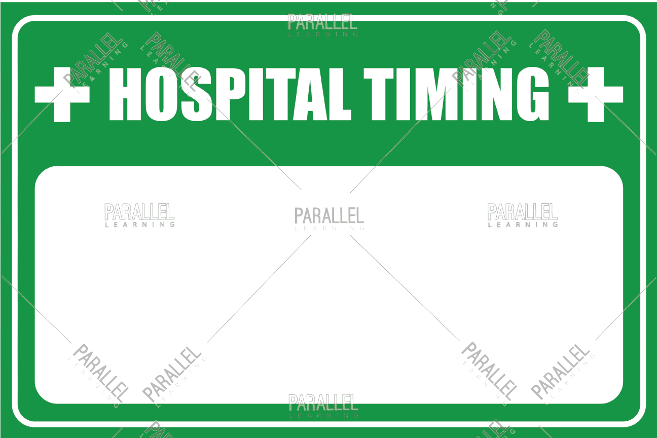 Hospital Timing signage | Hospital Timing sticker & poster