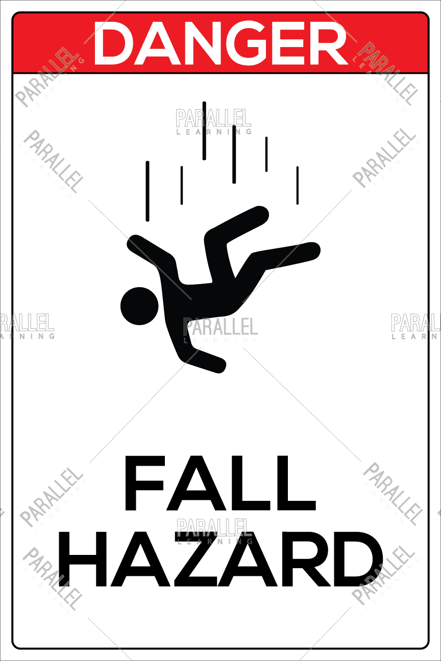 Fall Hazard | Fall Hazard signage | Fall Hazard signage sticker & poster