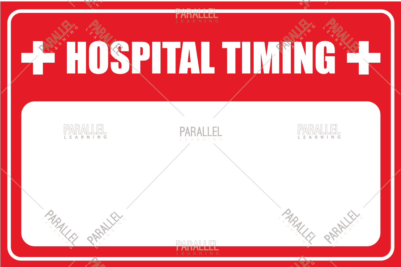 Hospital Timing signage | Hospital Timing sticker & posters