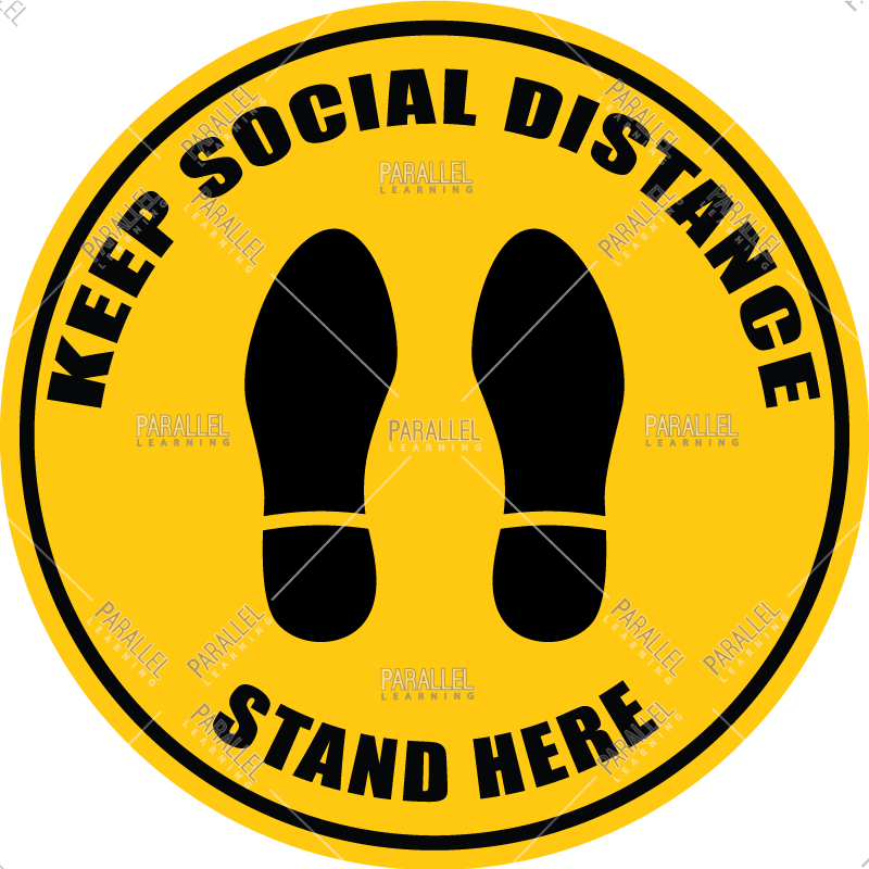 Please stand here signage | Please stand here sticker & posters