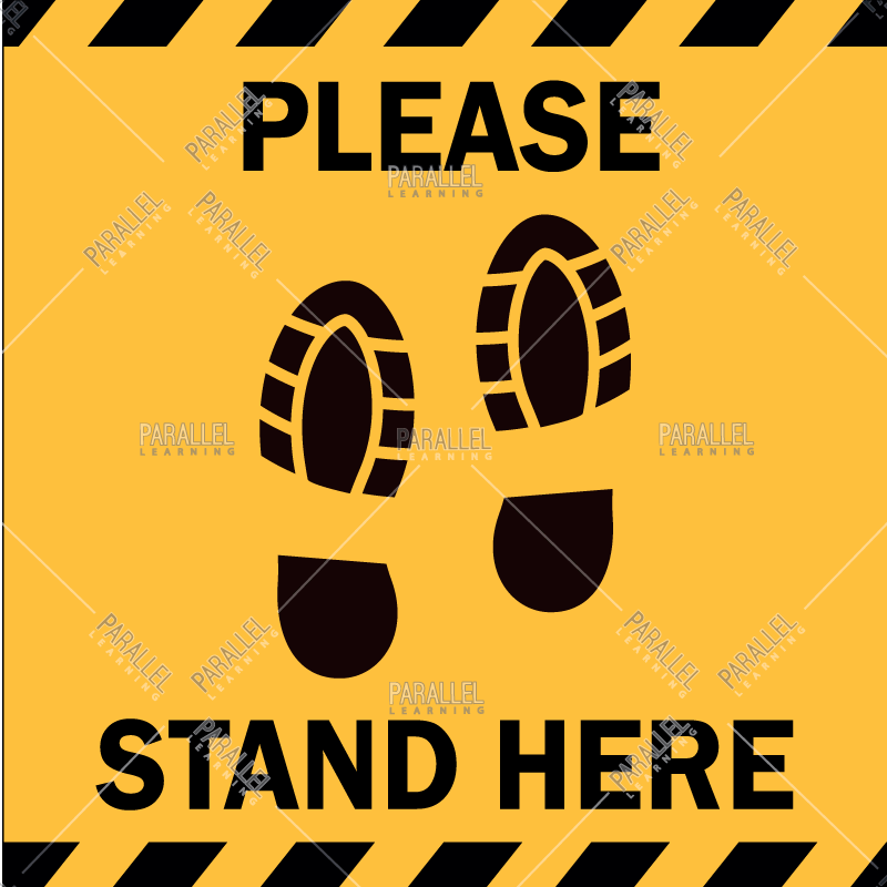 Please stand here signage | Please stand here sticker & posters