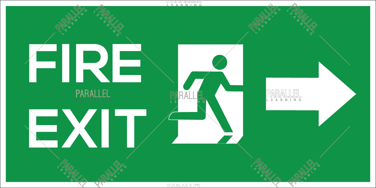 Fire Exit Right direction | Fire Exit sticker Right direction