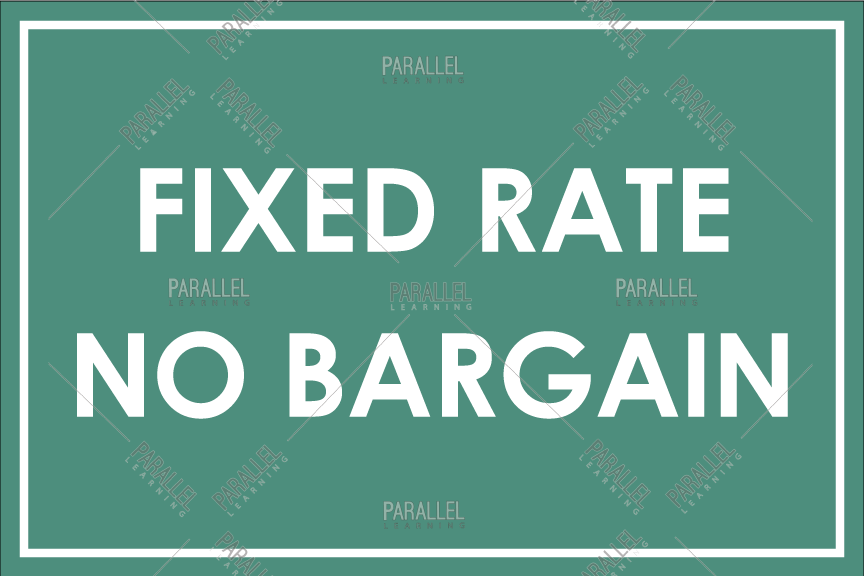 Fixed Rate No Bargain signage | Fixed Rate No Bargain poster & sticker