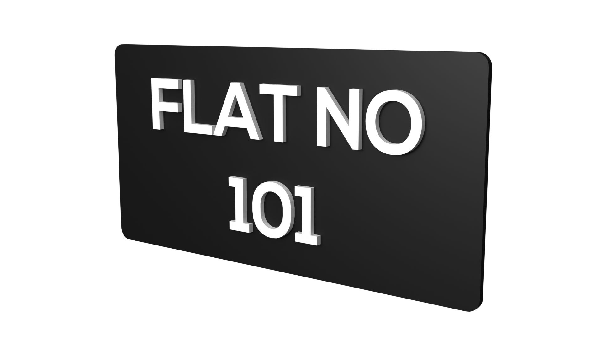 Flat no | FLAT NO 101 | Flat No name signage