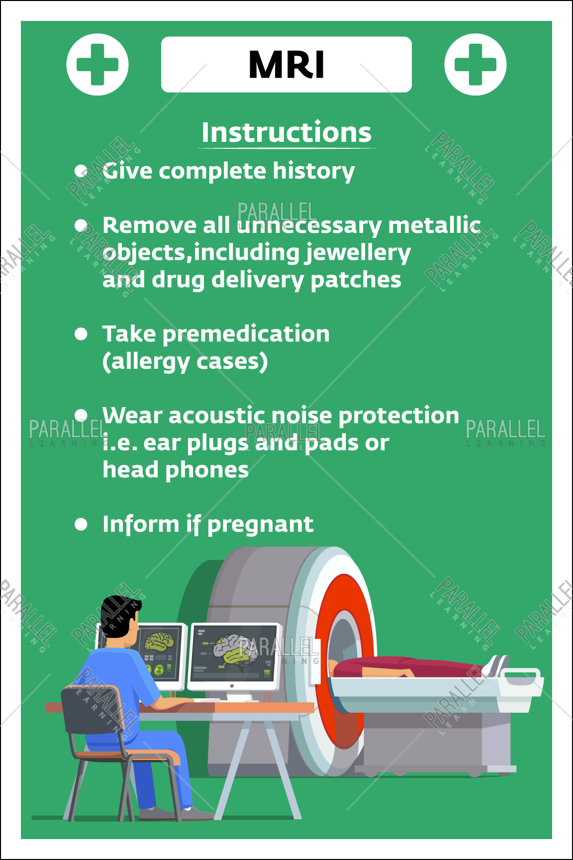 MRI Instructions signage | MRI Instructions sticker & posters