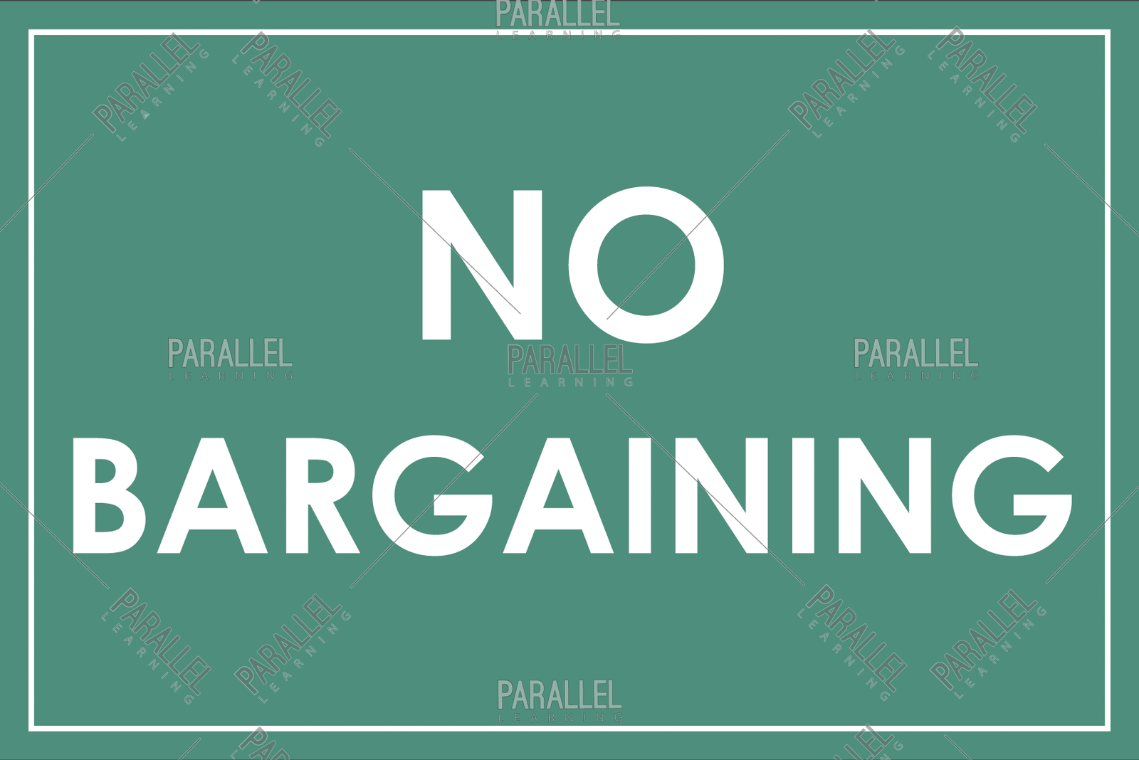 No Bargaining signage | No Bargaining sticker